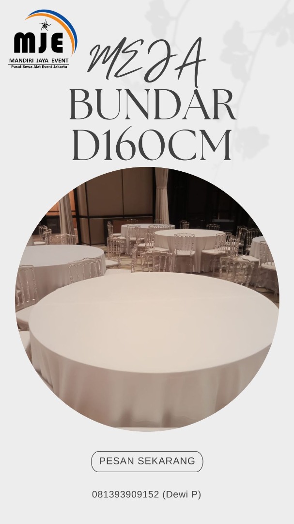 Sewa Round Table Ukuran Medium Diameter 160cm Jakarta, Perabotan Rumah ...
