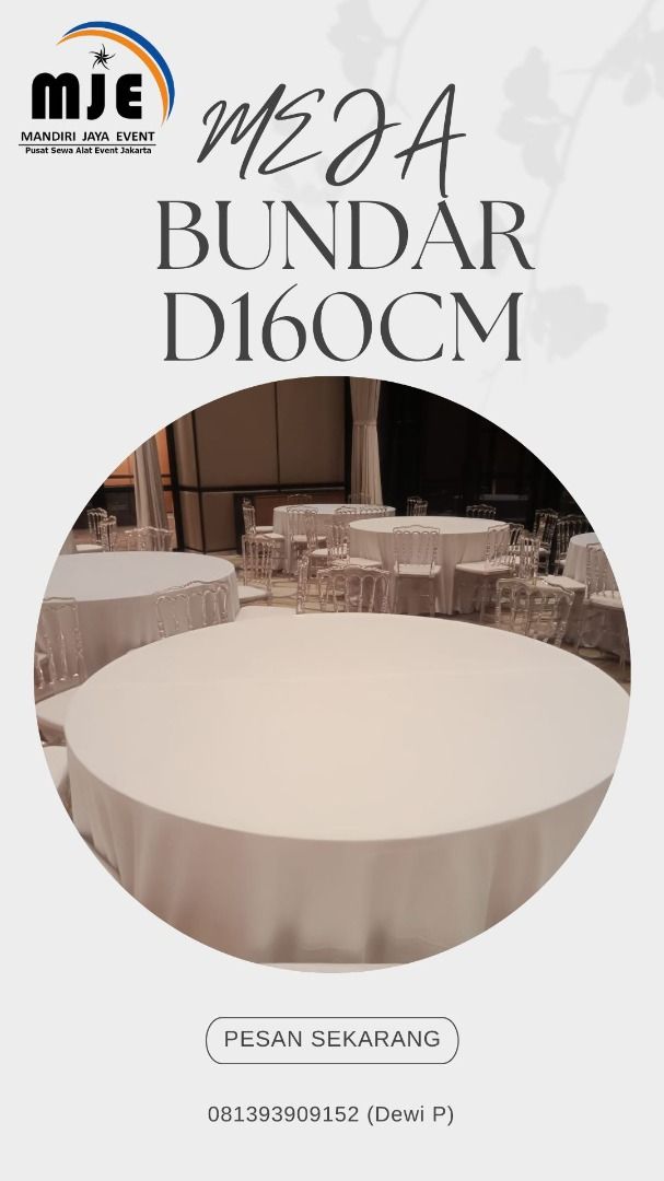 Sewa Round Table Ukuran Medium Diameter 160cm Jakarta, Perabotan Rumah ...