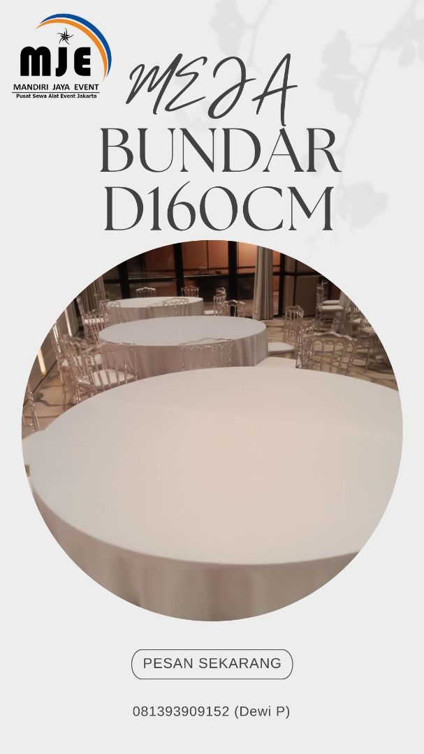 Sewa Round Table Ukuran Medium Diameter 160cm Jakarta, Perabotan Rumah ...