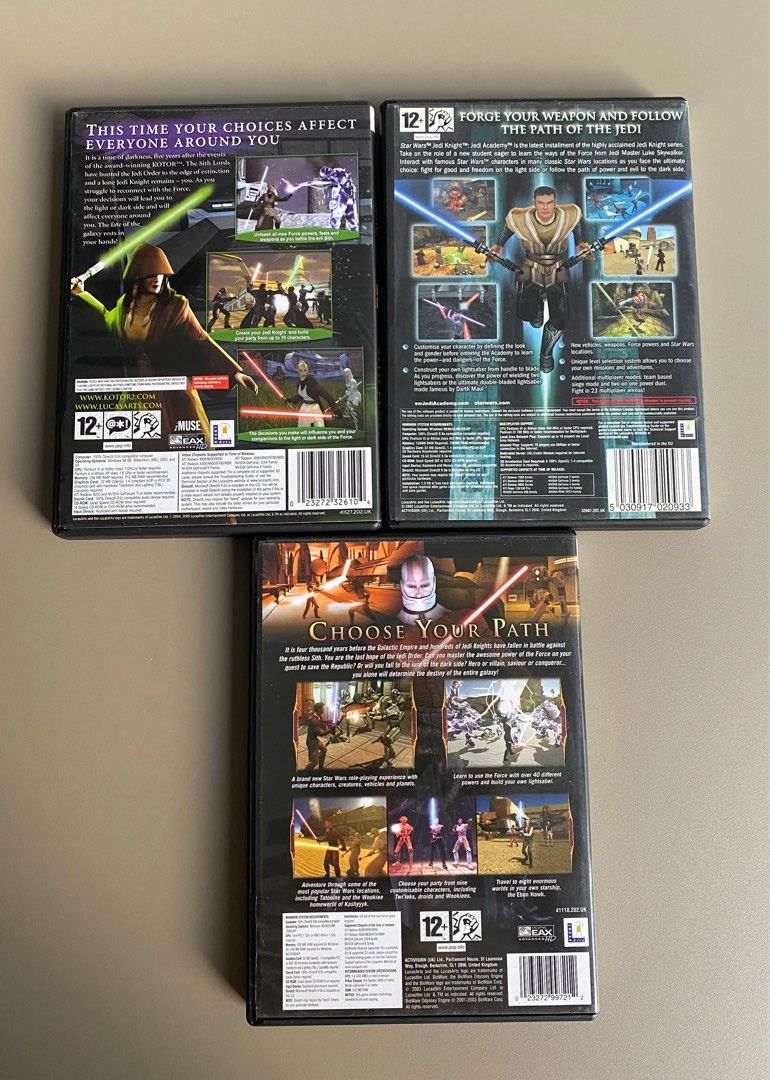 Star Wars PC CD-ROM Games (Jedi Knight Jedi Academy, Old Republic 2 The ...
