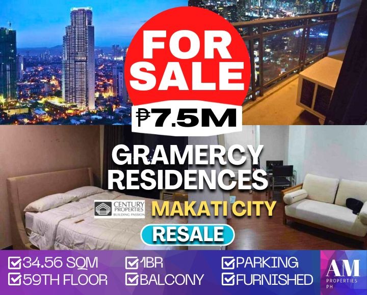 The Gramercy Residences Makati City 1 bedroom with balcony, parking for ...