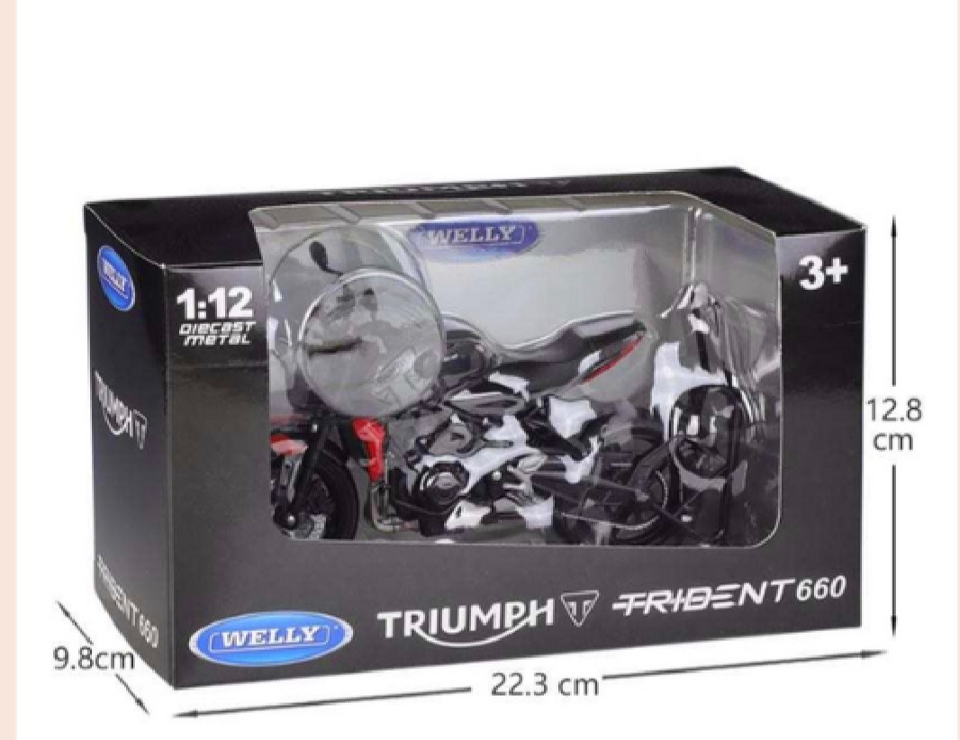 Triumph Trident 660 Motorcycle Die Cast Car Toy Collection Scale 1:12 ...