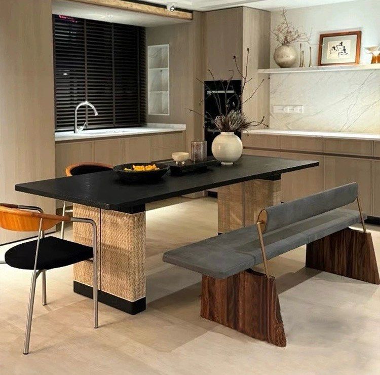 TYLER Modern Solid Wood Dining Table, Furniture & Home Living ...