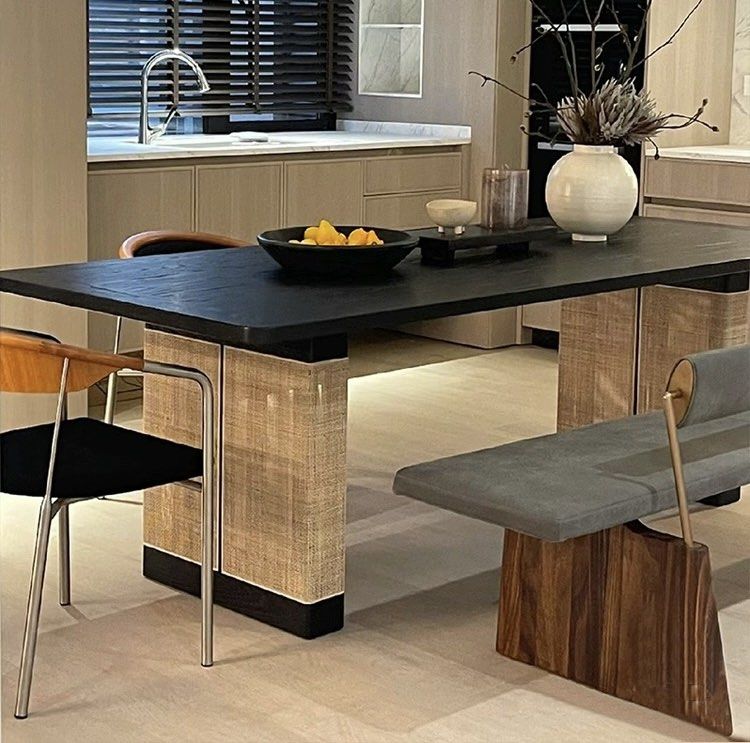 TYLER Modern Solid Wood Dining Table, Furniture & Home Living ...
