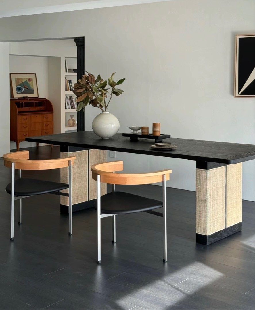 TYLER Modern Solid Wood Dining Table, Furniture & Home Living ...