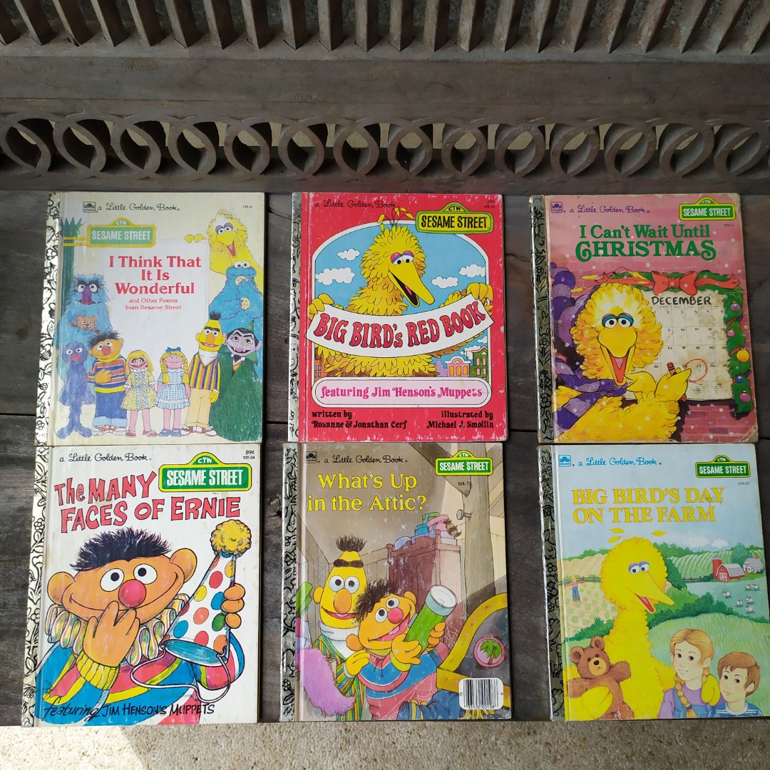 VINTAGE LITTLE GOLDEN BOOKS: Sesame Street Ernie Bert Big Bird's Red ...
