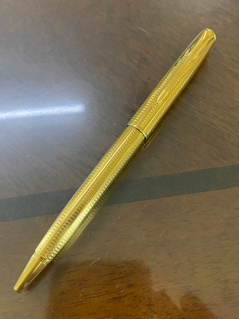 Vintage Magnificent Parker Sonnet Cascade Gold Ballpoint Pen Vintage - Preloved / Need Ink ...
