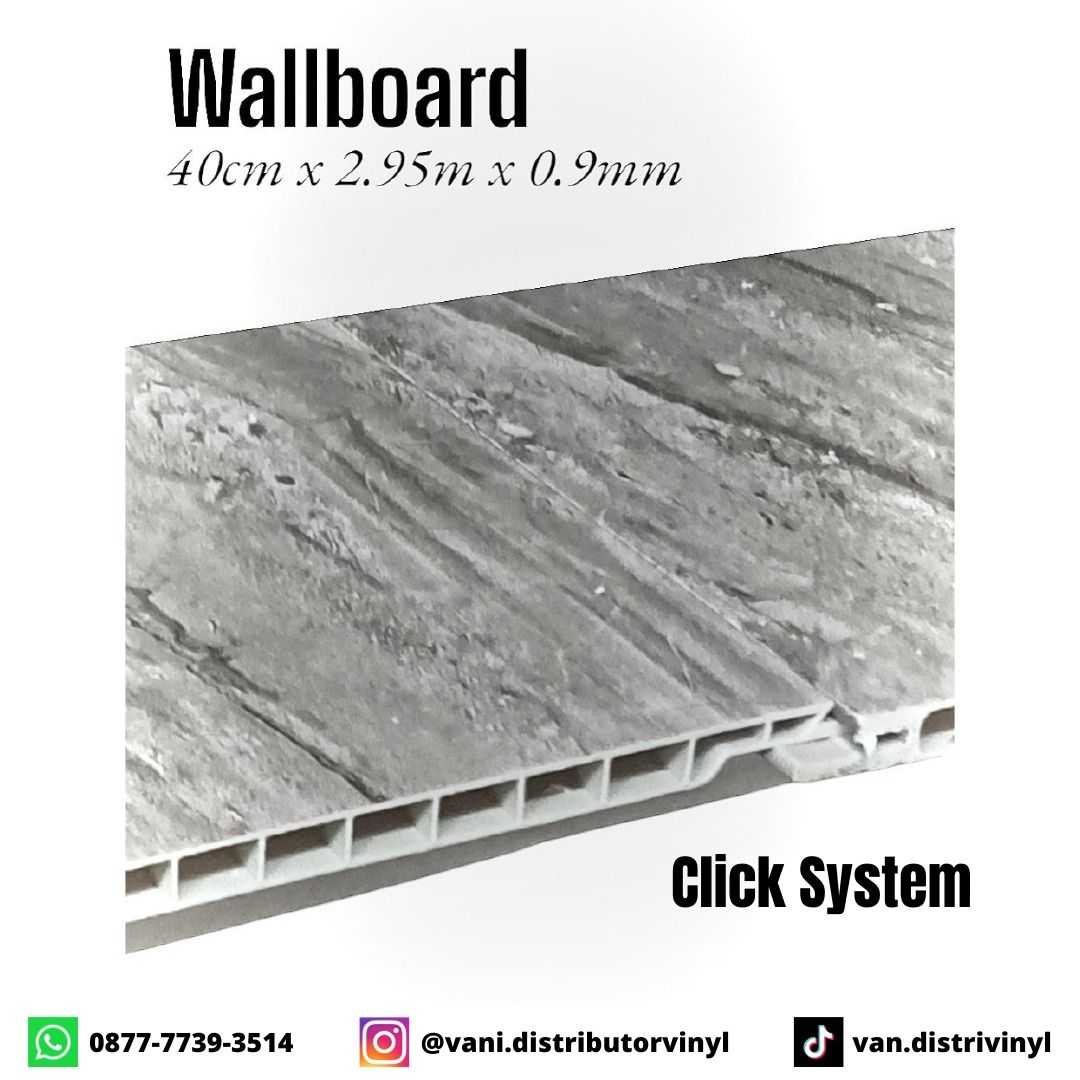 Wallboard PVC Dinding Panjang 2,95m Tahan Air - Sistem Click, Properti ...