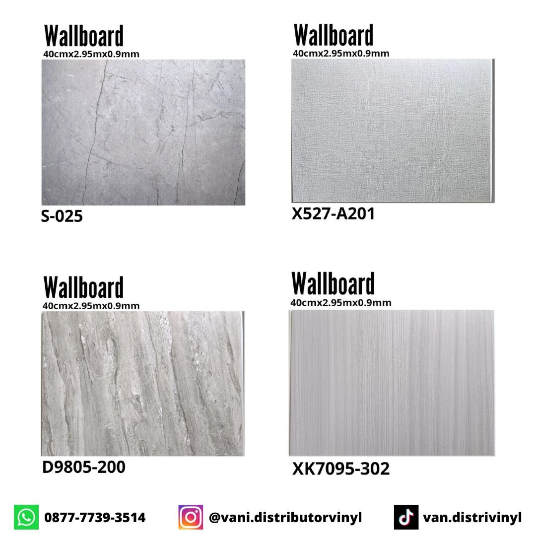 Wallboard PVC Dinding Panjang 2,95m Tahan Air - Sistem Click, Properti ...