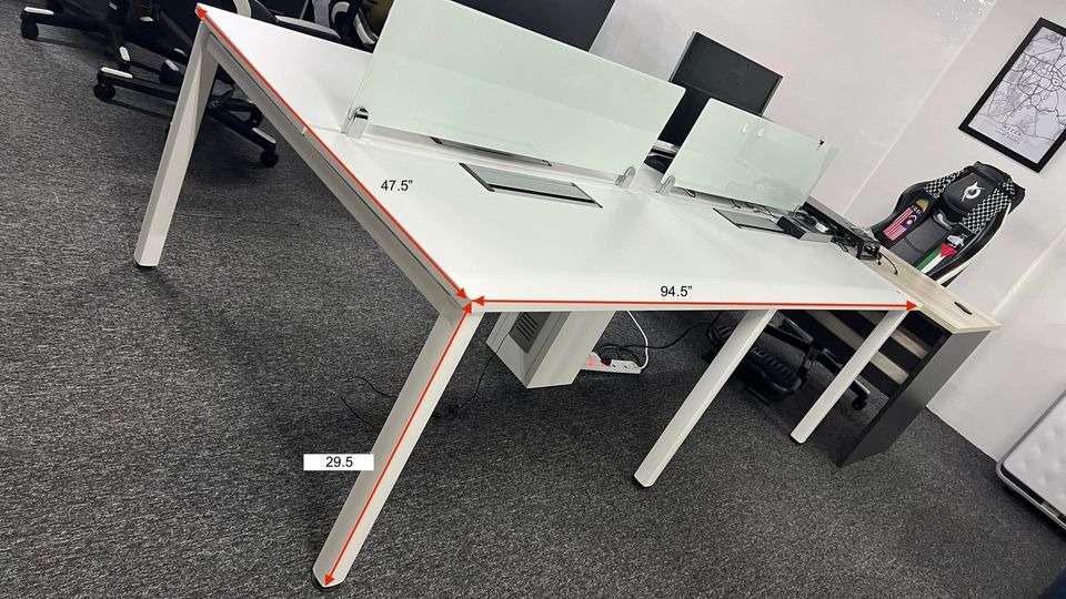 4 Seater White Oak - Office Workstation, Furniture & Home Living ...