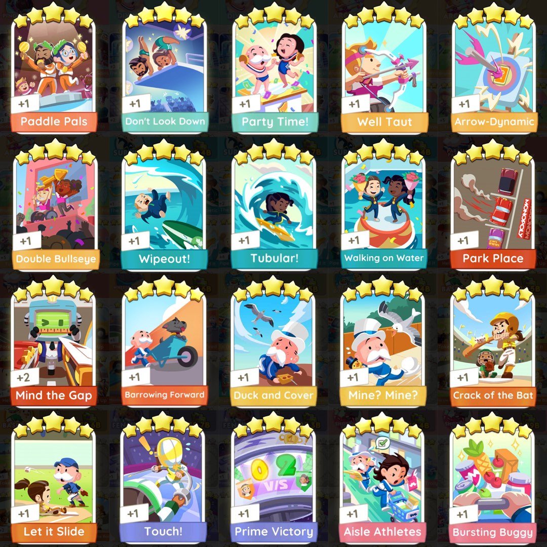 5 Star Monopoly Go Stickers (Monopoly Games Album), Hobbies & Toys ...