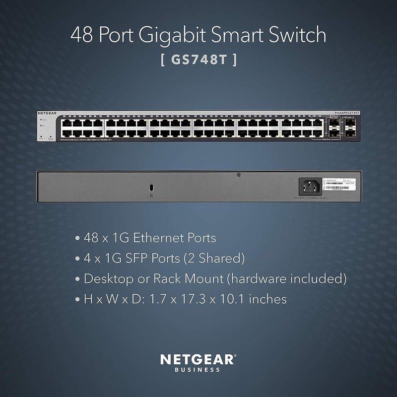 NETGEAR 智能交換機系列 48埠千兆位以太網智能交換機 帶2個專用SFP埠 48-Port Gigabit Ethernet Smart ...