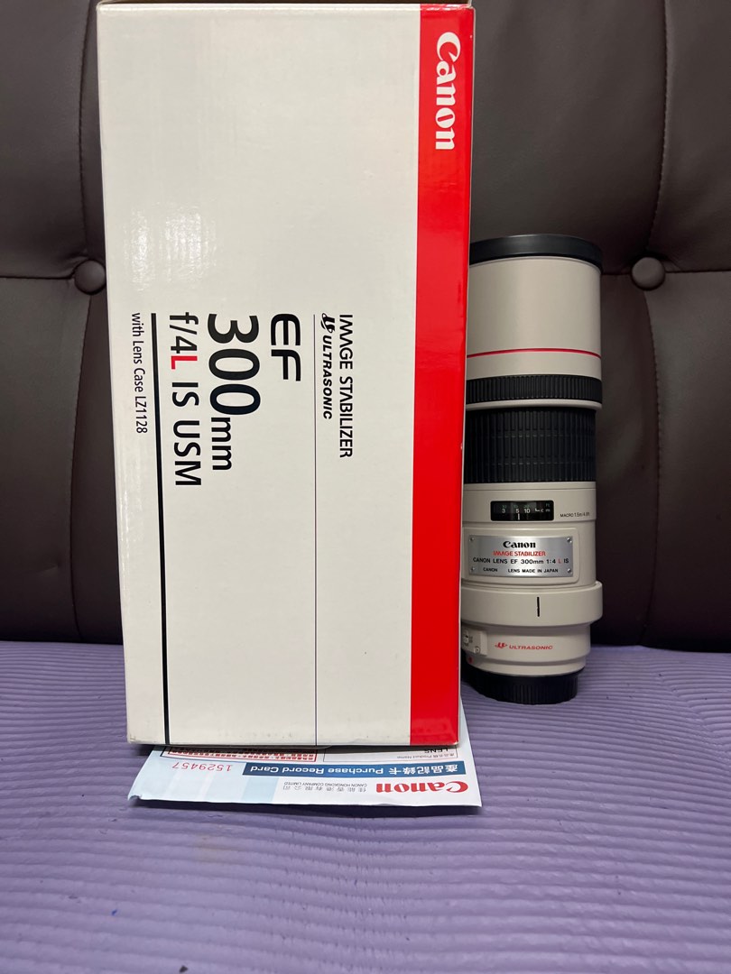 超平 (極新淨 ) 全套有盒 香港行貨 Canon 300 300mm F4 IS L (防震版本), 攝影器材, 鏡頭及裝備 - Carousell