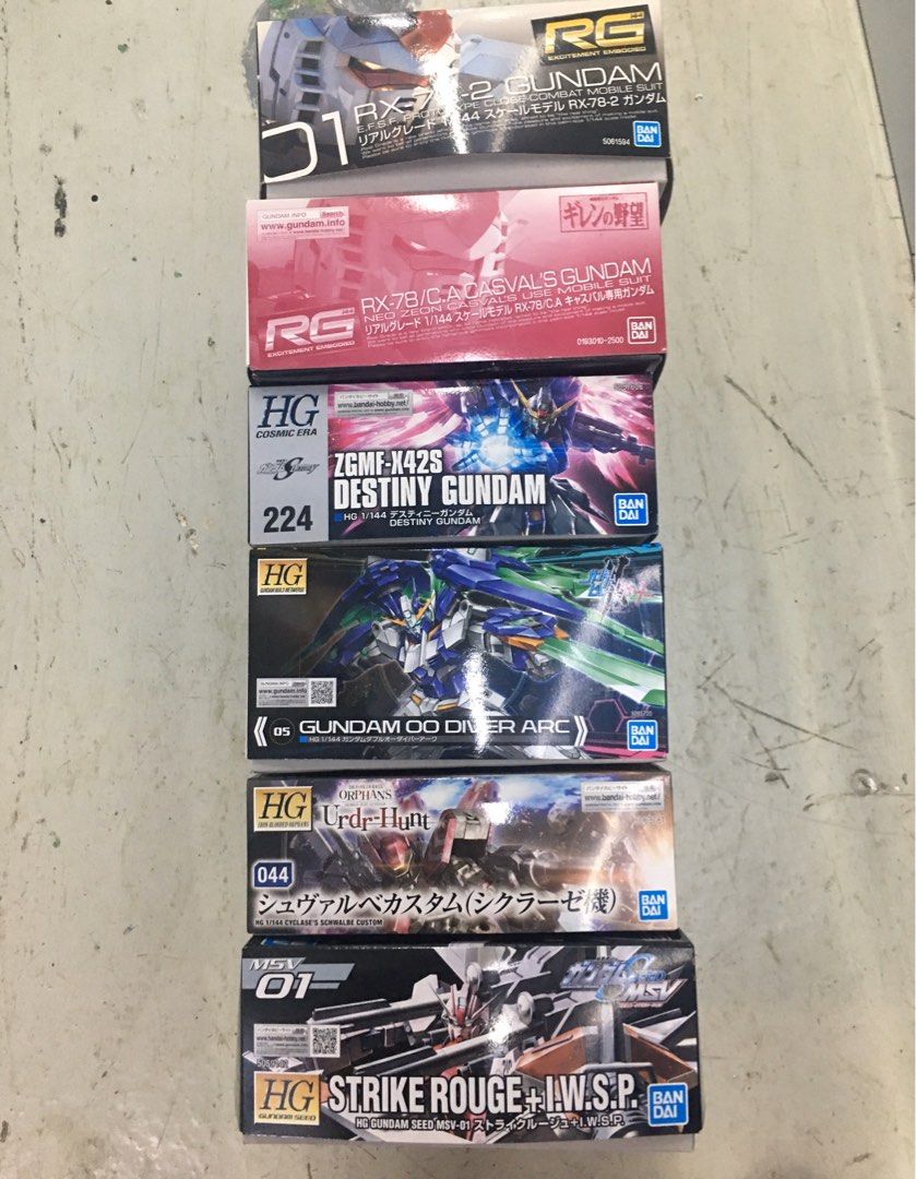 全新 bandai 高達 模型 HG RG 非MG EG, 興趣及遊戲, 玩具 & 遊戲類 - Carousell