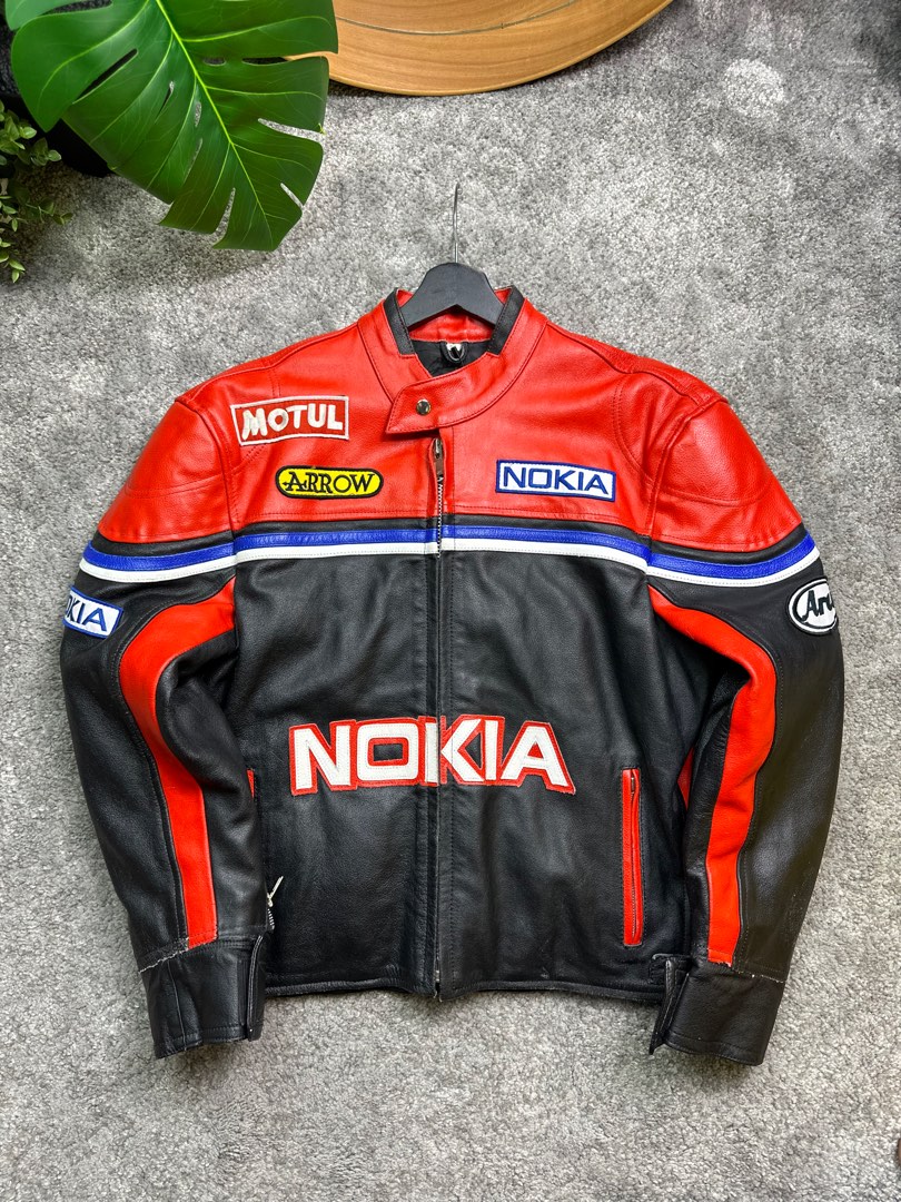 🔥 Nokia 🔥 Rare Vintage Leather Jacket, Men's Fashion, Coats, Jackets ...