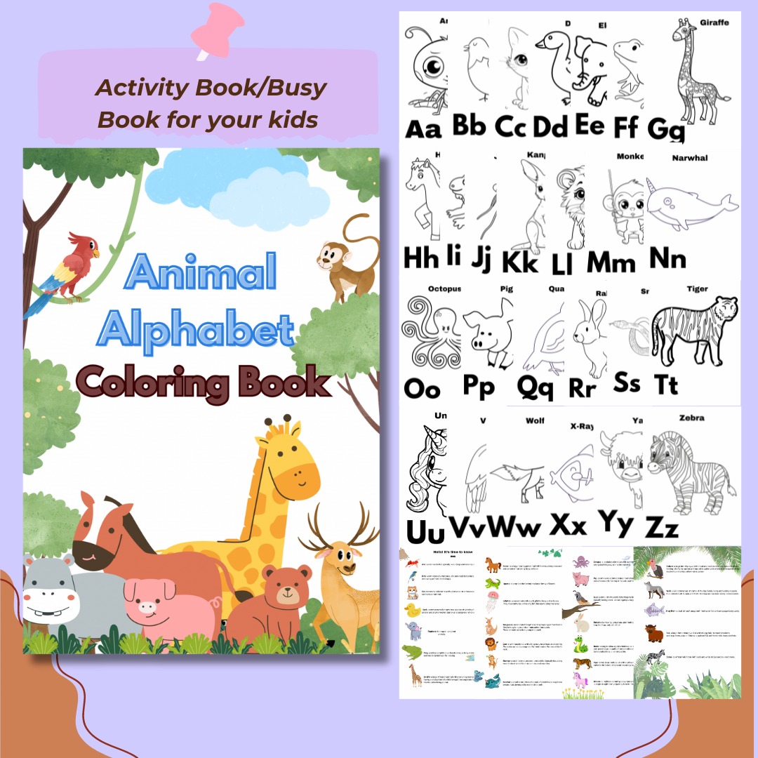 ANIMAL ALPHABET COLORING BOOK FOR YOUR KIDS, Hobbies & Toys, Books ...