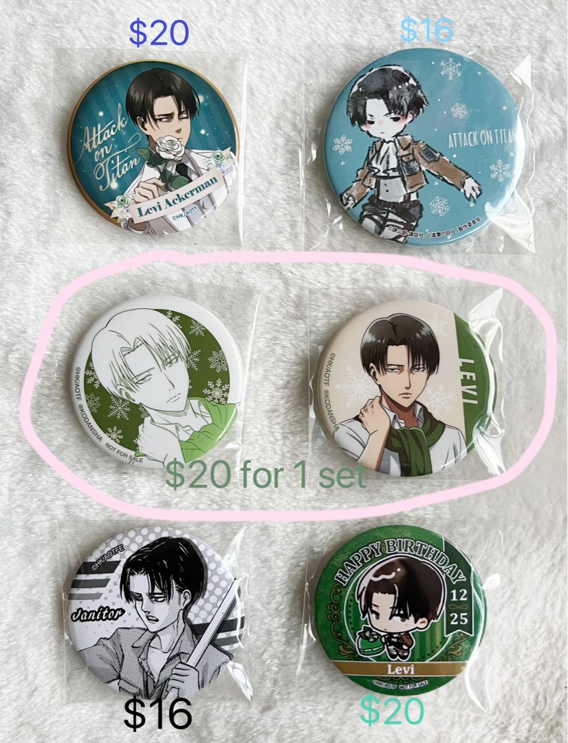 AOT Levi Badges, Hobbies & Toys, Memorabilia & Collectibles, Fan ...