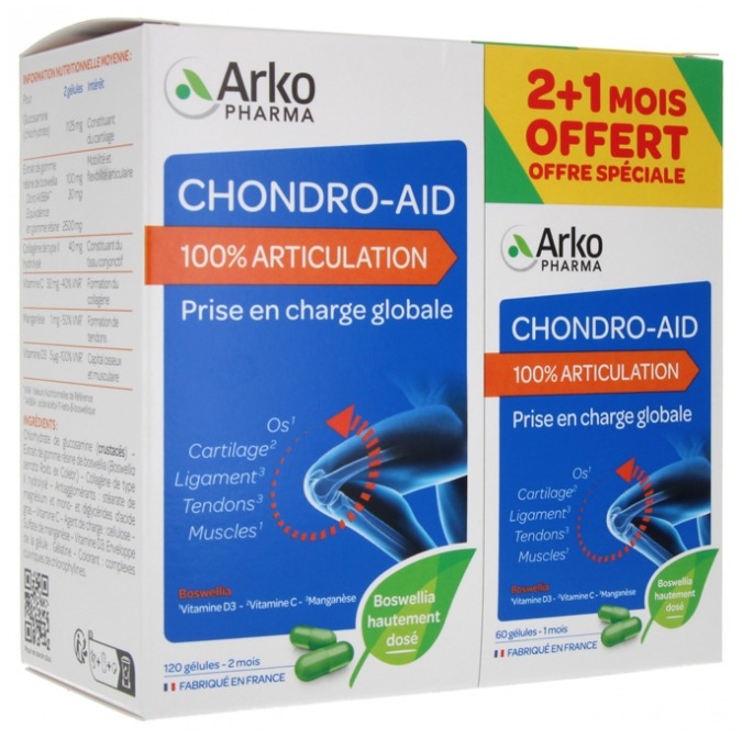 Arkopharma Chondro-Aid 100% Joint 120 Capsules + 60 Capsules Free 100% ...