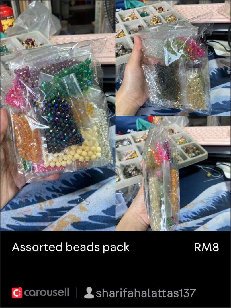 Assorted bead packs, Hobbies & Toys, Stationery & Craft, Handmade Craft ...
