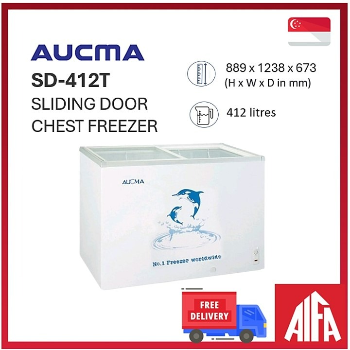 Aucma SD-412T Commercial Chest Freezer Sliding Glass Door , TV & Home ...