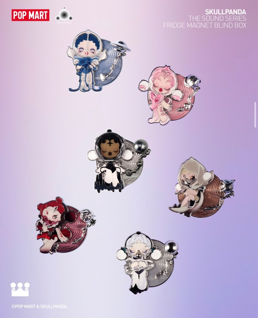 Authentic Popmart Skullpanda the sound fridge magnet blind box series ...