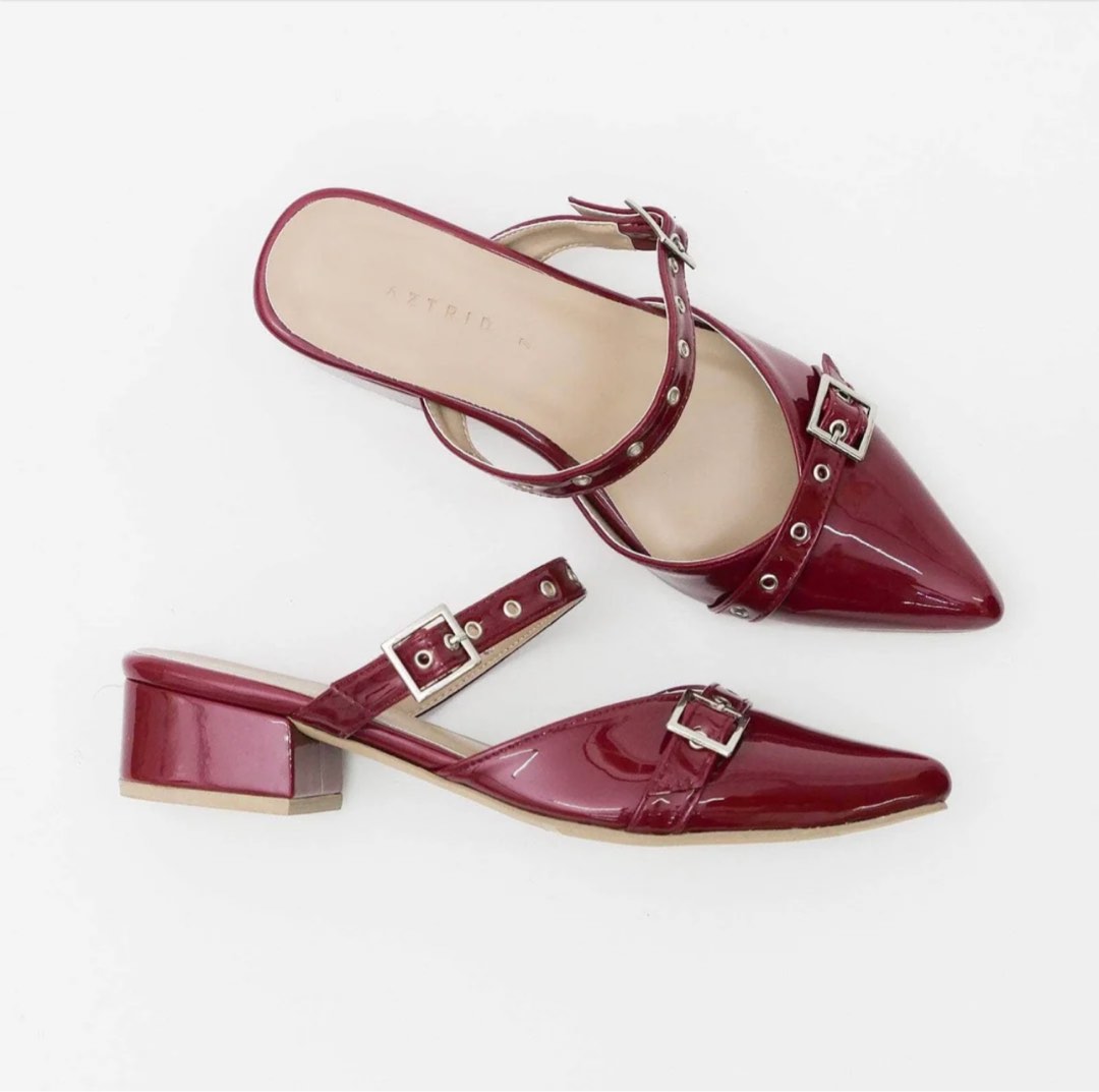 AZTRID Dante Burgundy, Women's Fashion, Footwear, Heels on Carousell
