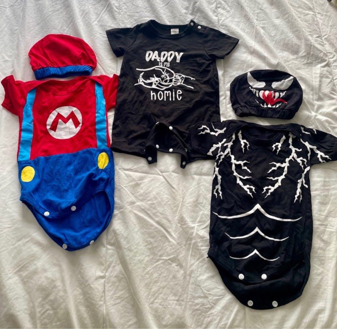 Baby Costume Bundle 1 (Super Mario, Venom, 3-6M), Babies & Kids, Babies ...