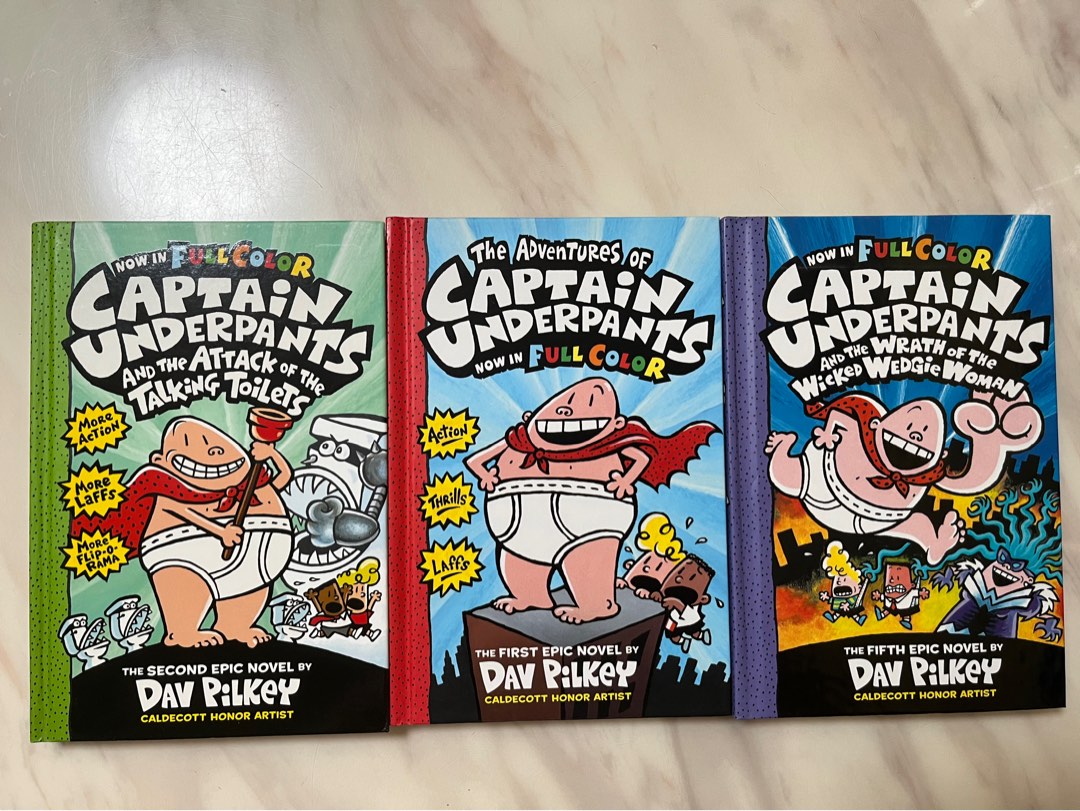 Captain Underpants (full color) (hard-surface) x 3 , 興趣及遊戲, 書本 & 文具, 小說 ...