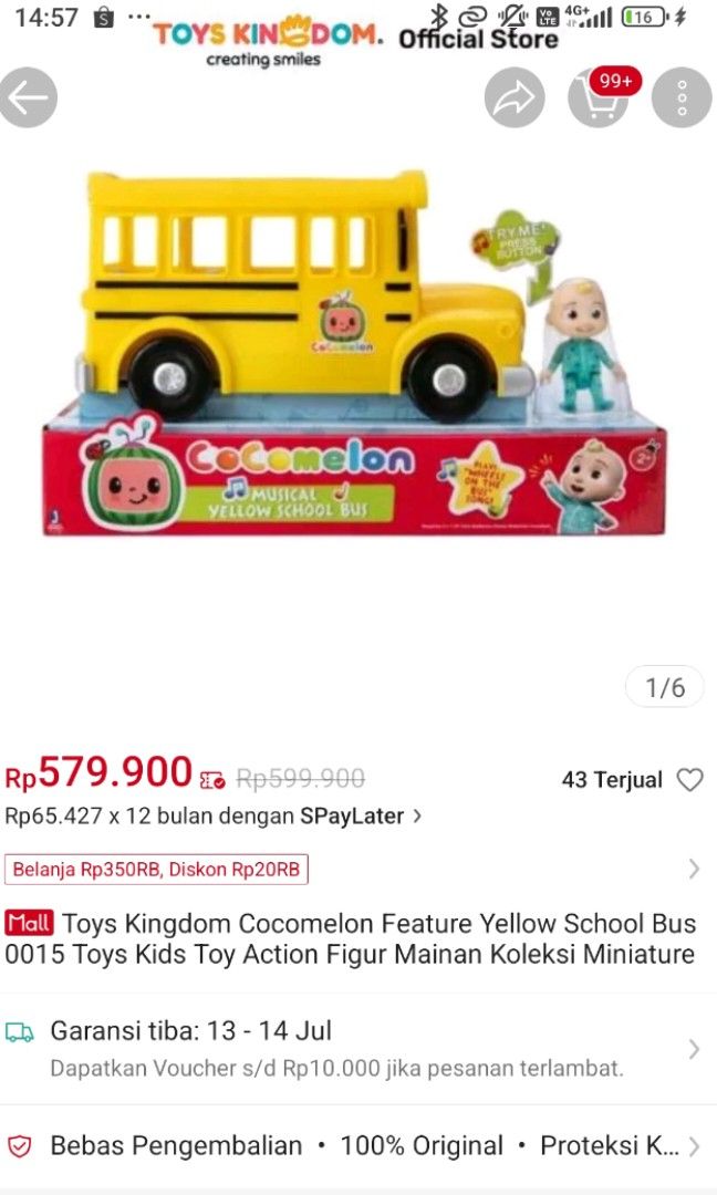 Cocomelon School Bus, Bayi & Anak, Mainan & Baby Walker di Carousell