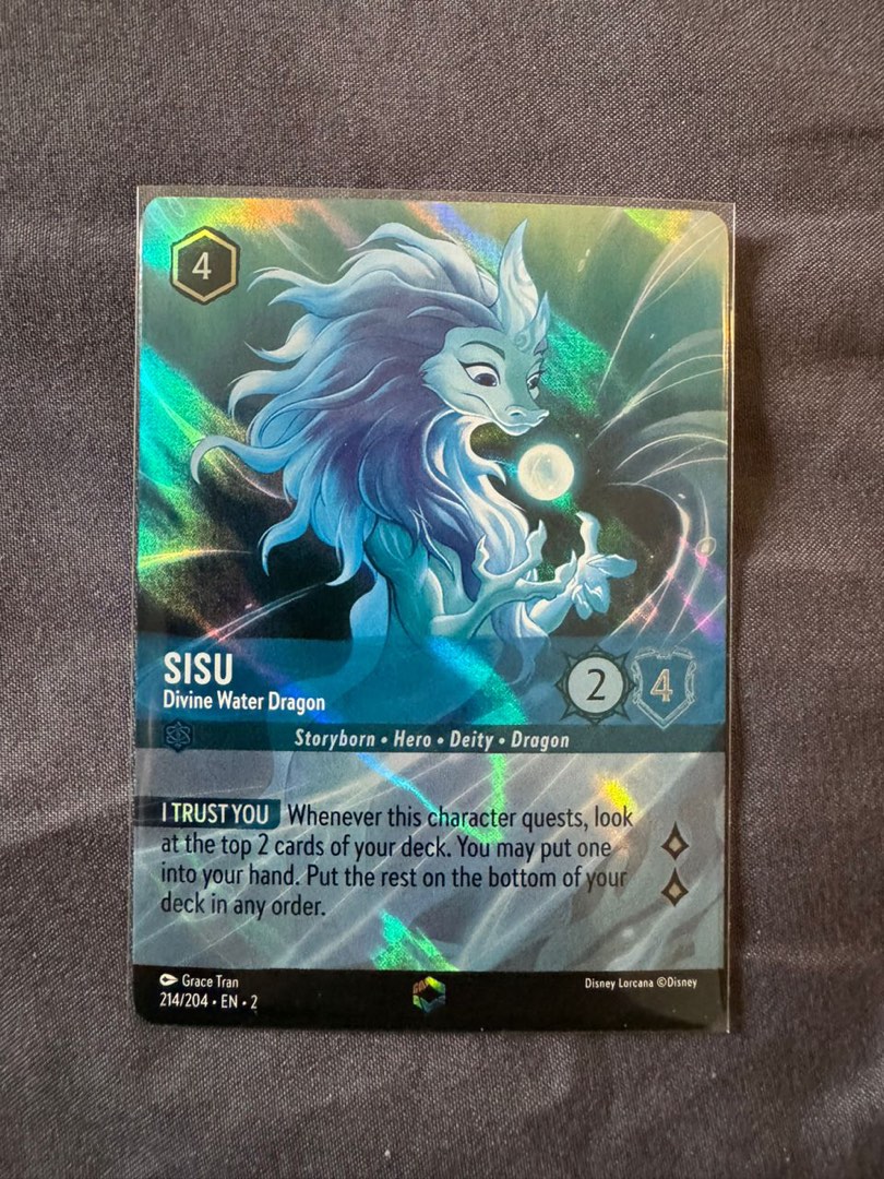 Disney Lorcana, Sisu- Divine Water Dragon (Alternate Art) - 214/204 - Enchanted, Hobbies & Toys ...