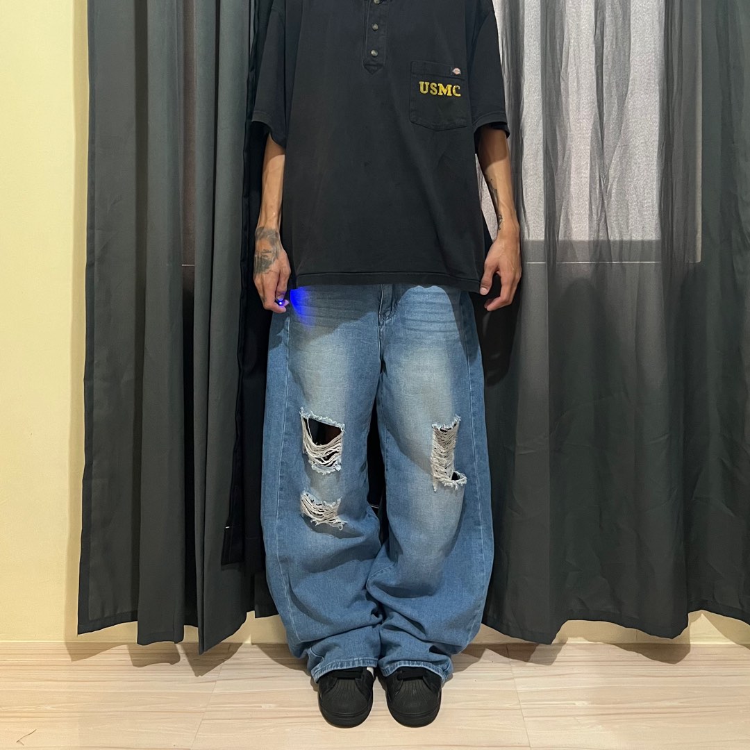 Distressed Jnco Alt Faded Baggy Jeans, Men's Fashion, Bottoms, Jeans on ...