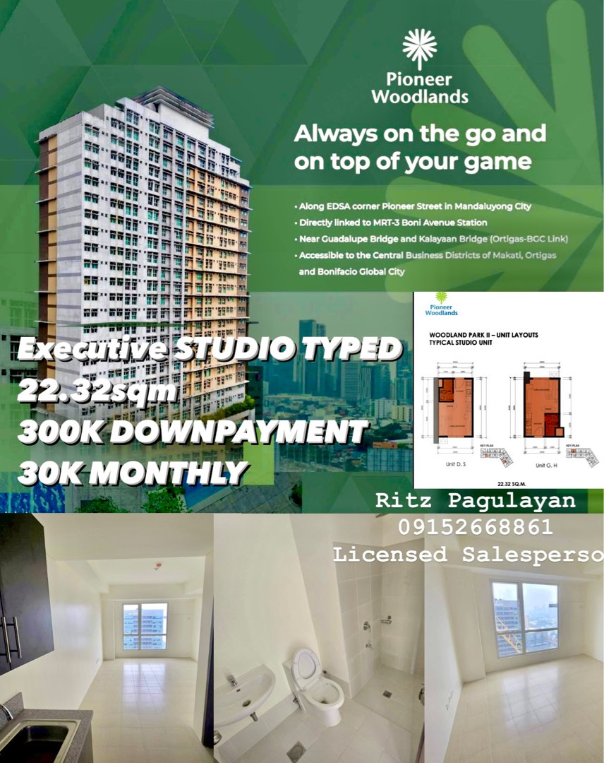 FAST MOVE IN! Studio Typed 22.32sqm 30K Monthly 300k Dp Investment! RFO ...