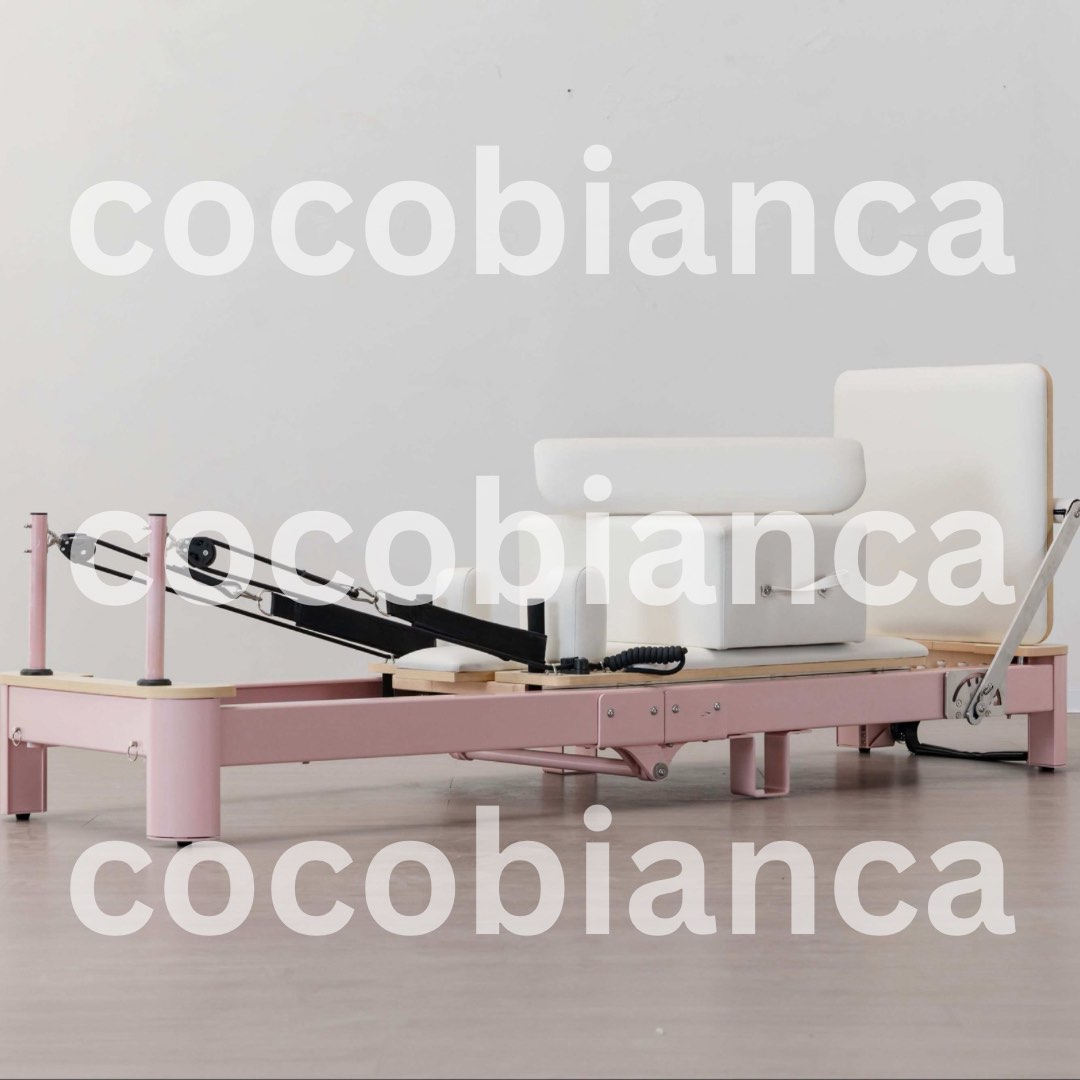 Foldable Pilates Reformer Machine Heavy Duty Pink and White Color ...