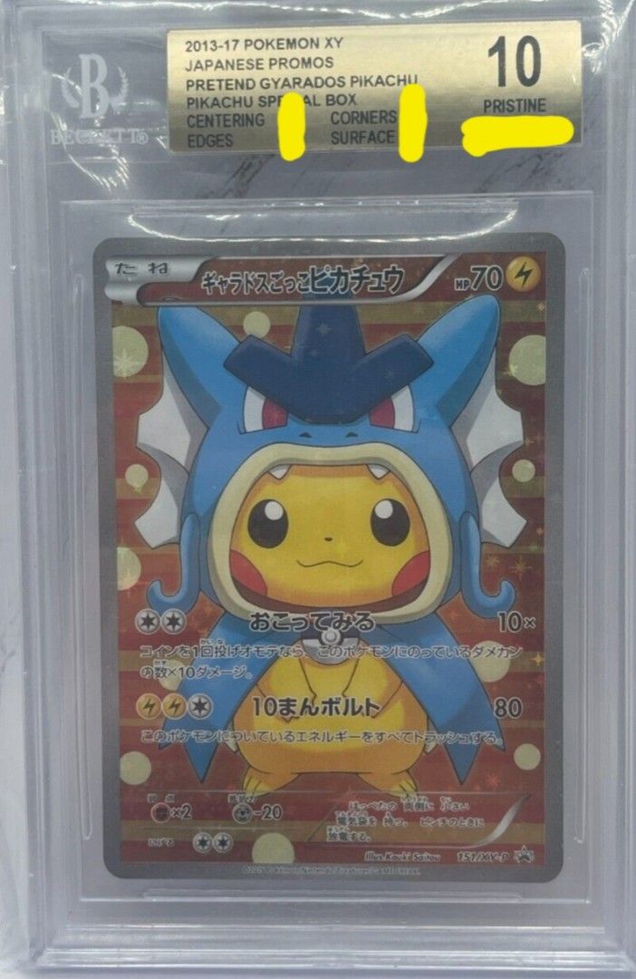 GYARADOS PONCHO PIKACHU BGS 10, Hobbies & Toys, Toys & Games on Carousell
