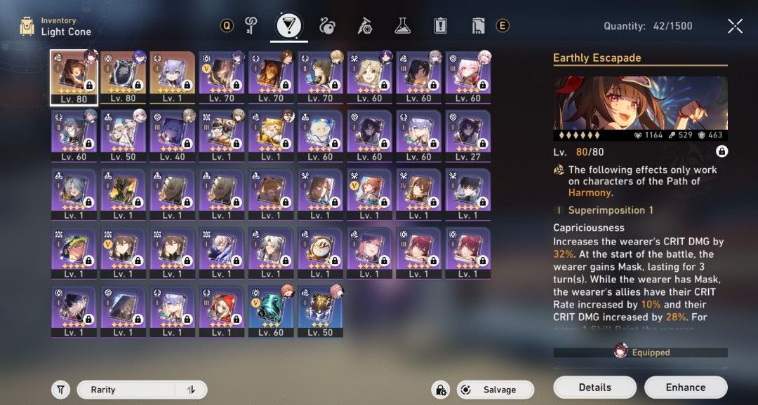 [Urgent] Honkai Star Rail End Game Account TL67 Asia. Acheron E2S1 + LC ...