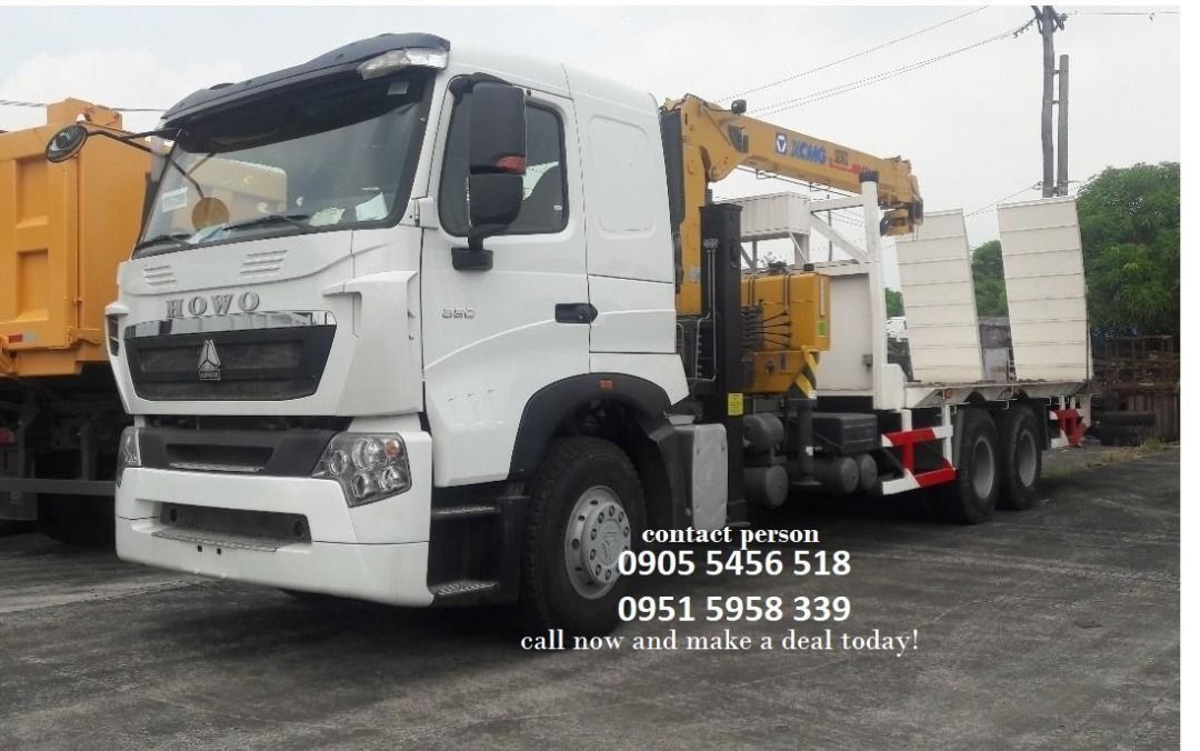 HOWO T7 10w self loading boom truck with 10 tons boom 6x4 self loading ...