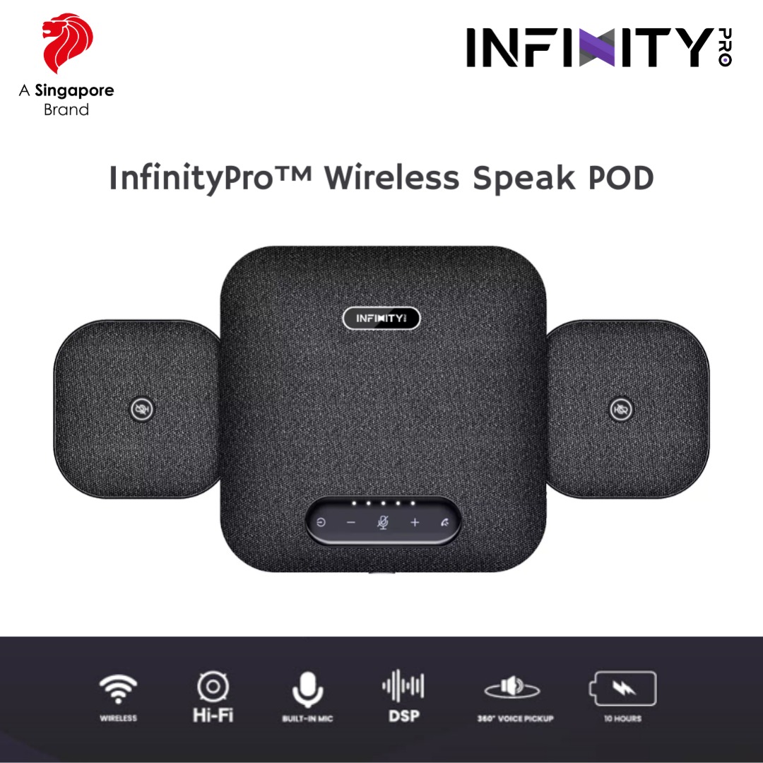 InfinityPro Speak POD | Wireless Speakerphone Kit Microphone Meeting Room Conference, Audio ...