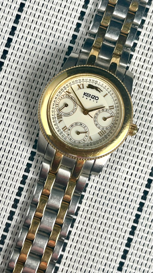 Kenzo Triple Register 2 tone watch, Women's Fashion, Watches ...