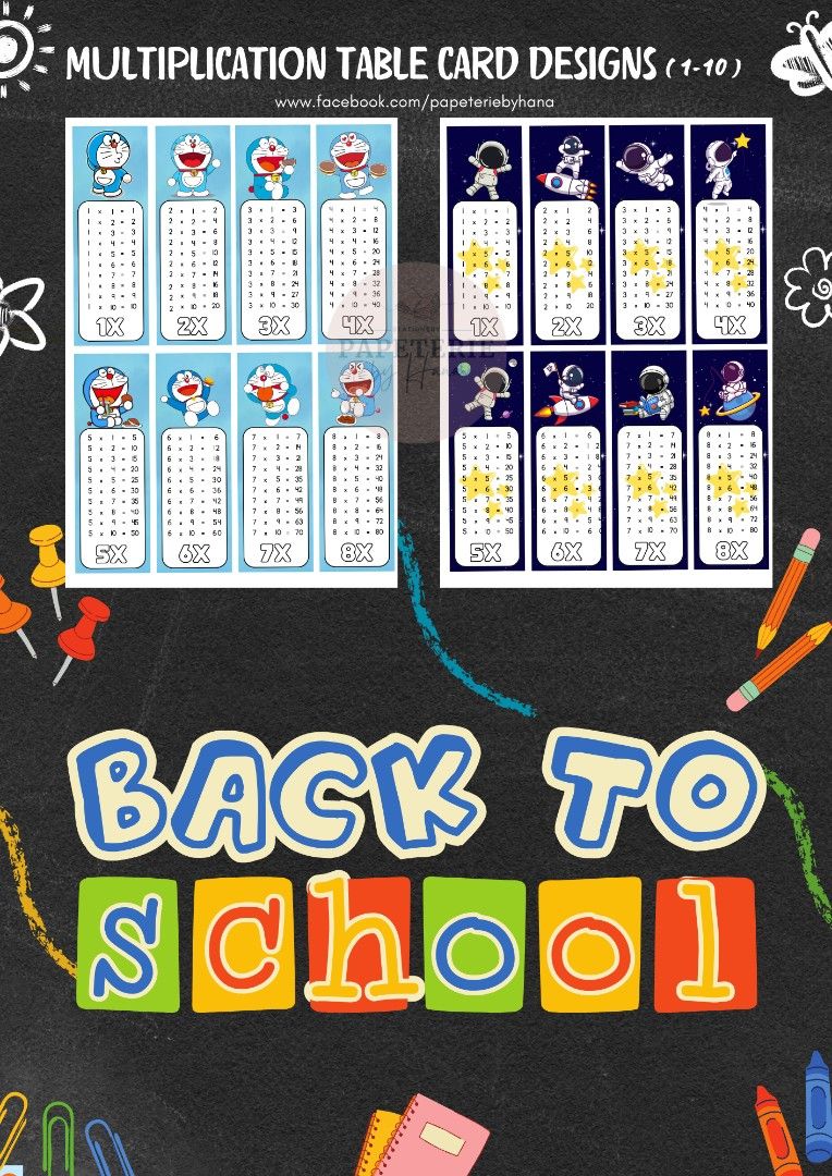 Multiplication table flashcards, Hobbies & Toys, Stationary & Craft ...