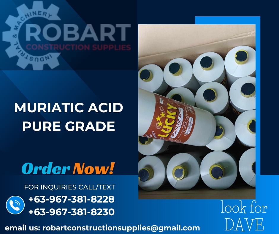 MURIATIC ACID PURE GRADE, Commercial & Industrial, Construction Tools ...