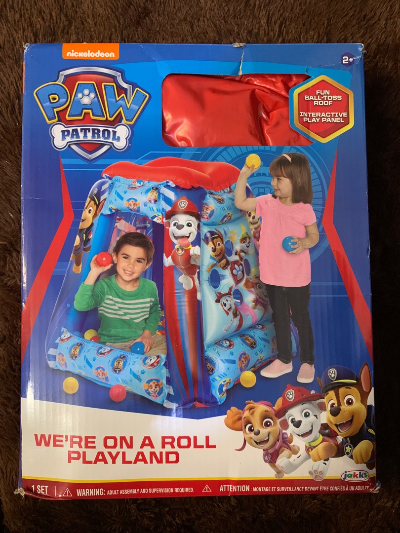 New Paw Patrol Inflatable Playland Ball Pit With 100 Soft Flex Balls