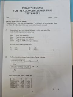 2018 2019 2020 2021 2022 2023 P6 Science SA1 SA2 Prelim exam paper ...