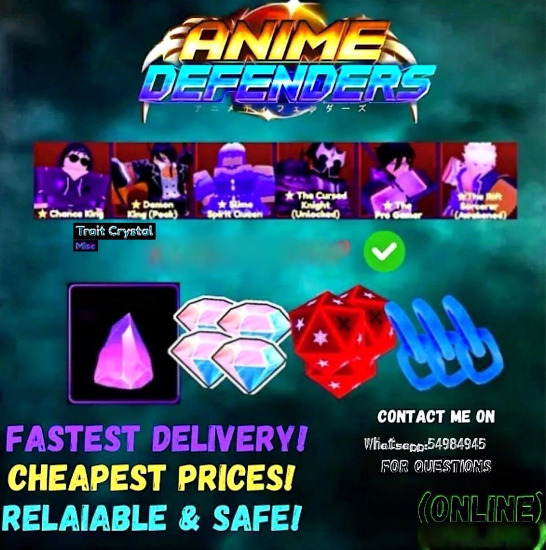 Roblox anime defender, 電子遊戲, 遊戲機配件, 遊戲週邊商品 - Carousell