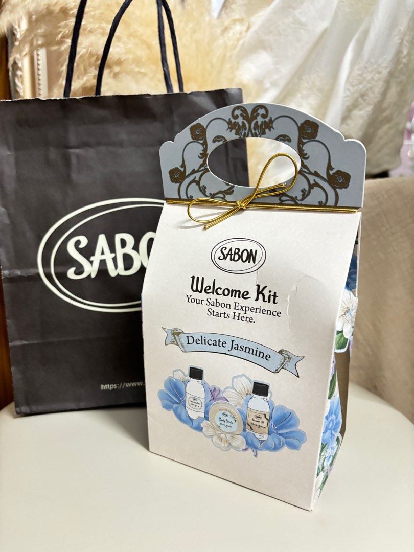 全新！sabon經典明星三部曲/付專櫃提袋/茉莉花香味/身體磨砂膏60g+沐浴油100ml+身體乳液50ml/送禮自用都很適合！, 香水、美妝、保養, 身體清潔保養, 沐浴清潔相關在旋轉拍賣