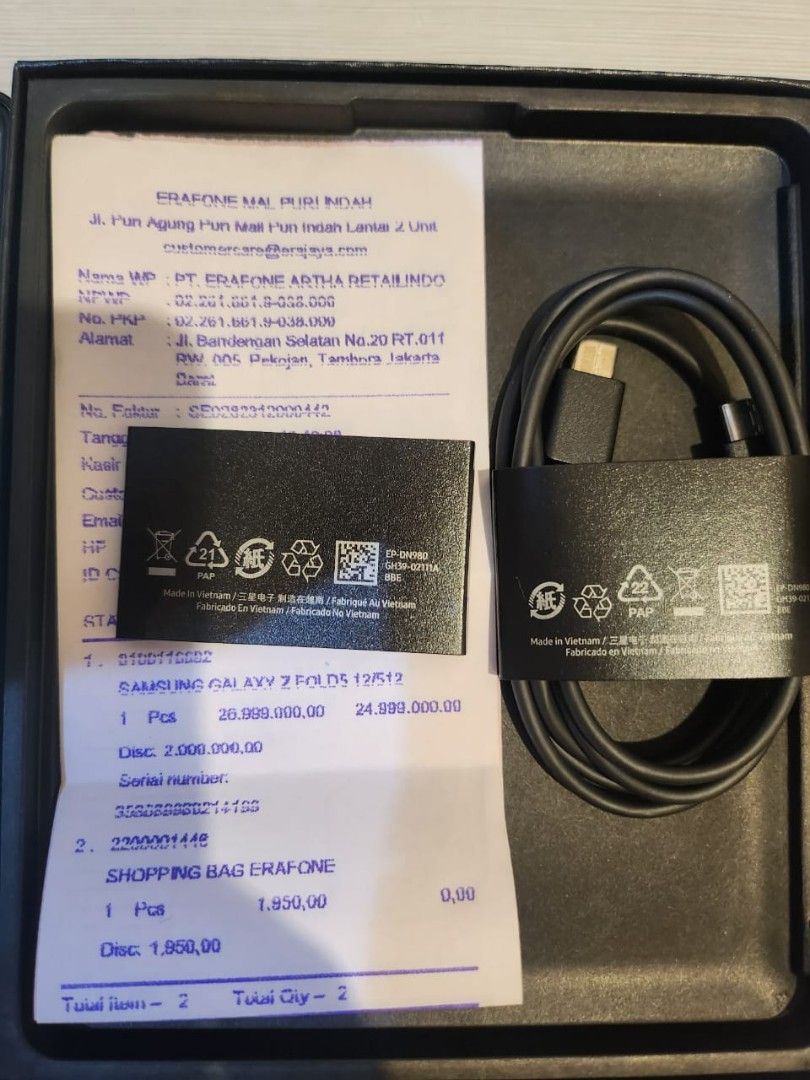 Samsung Galaxy Z Fold 5 Putih 12GB/512GB Garansi Resmi masih ON Aktif ...