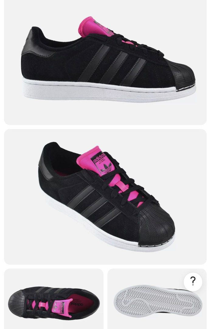 Sepatu Adidas ori superstar core black pink suede rare item, Fesyen ...