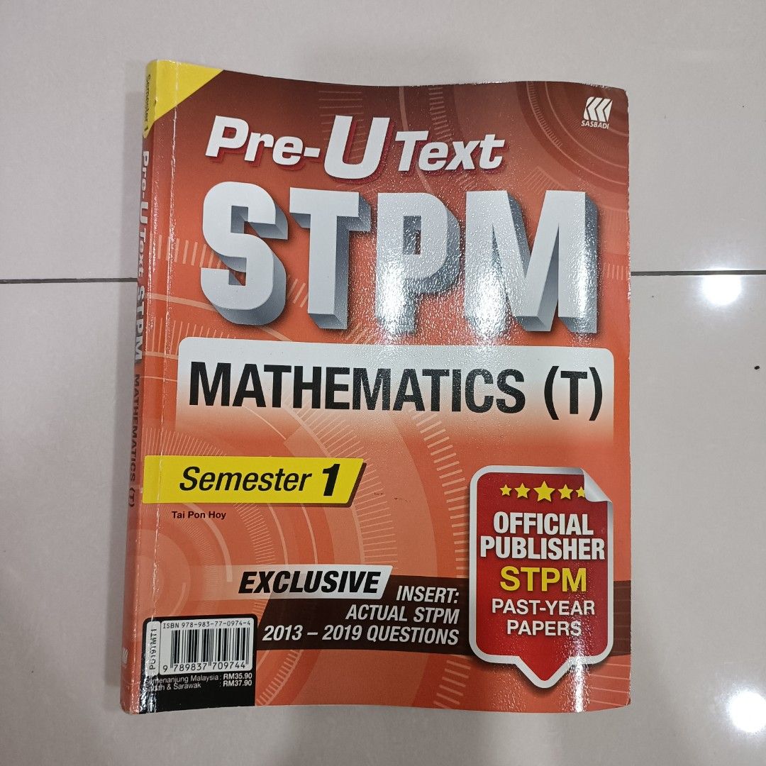 STPM MATHS T SEM 1, Hobbies & Toys, Books & Magazines, Textbooks on ...