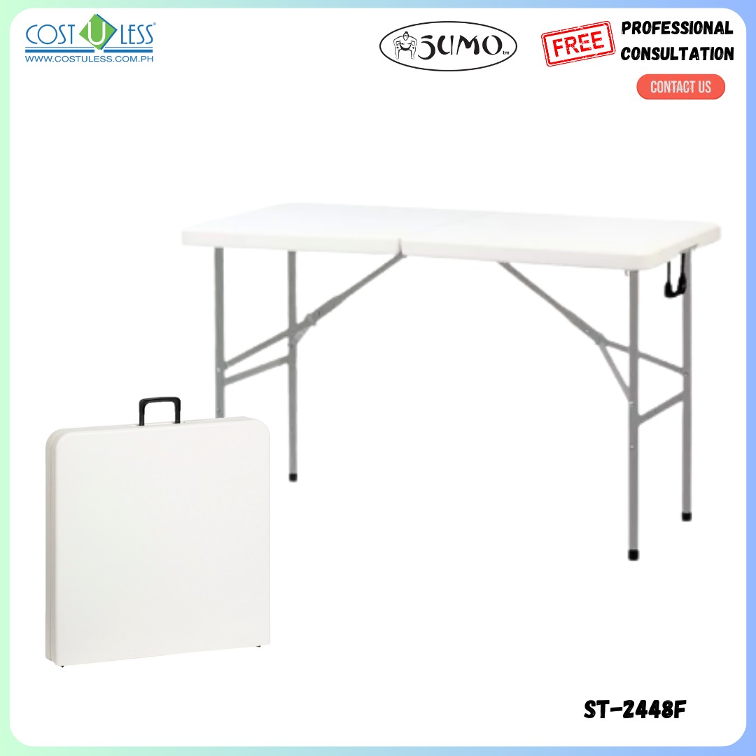 SUMO ST-2448F Commercial Grade Folding Rectangular Plastic Table Fold ...