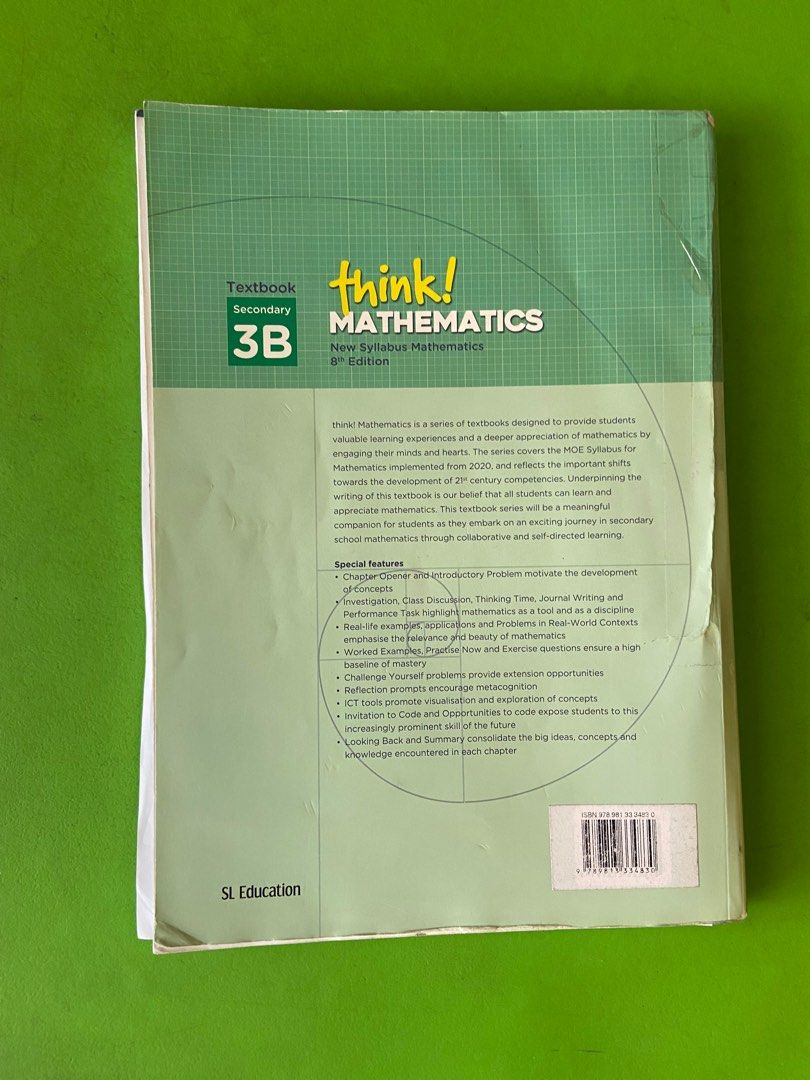 Think mathematics textbook secondary 3B original preloved, Buku & Alat ...