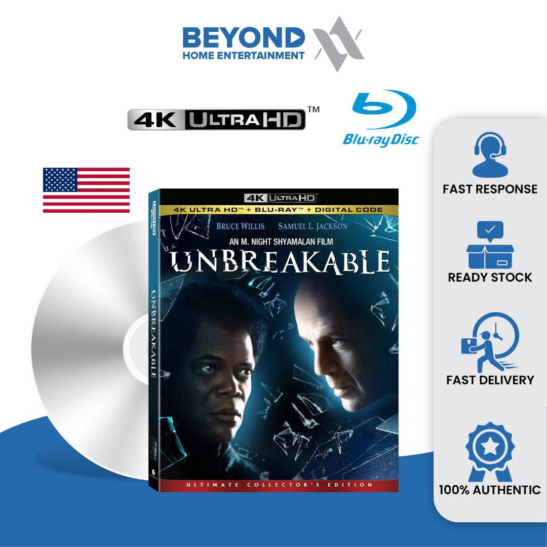 Unbreakable [4K Ultra HD + Bluray], Hobbies & Toys, Music & Media, CDs ...